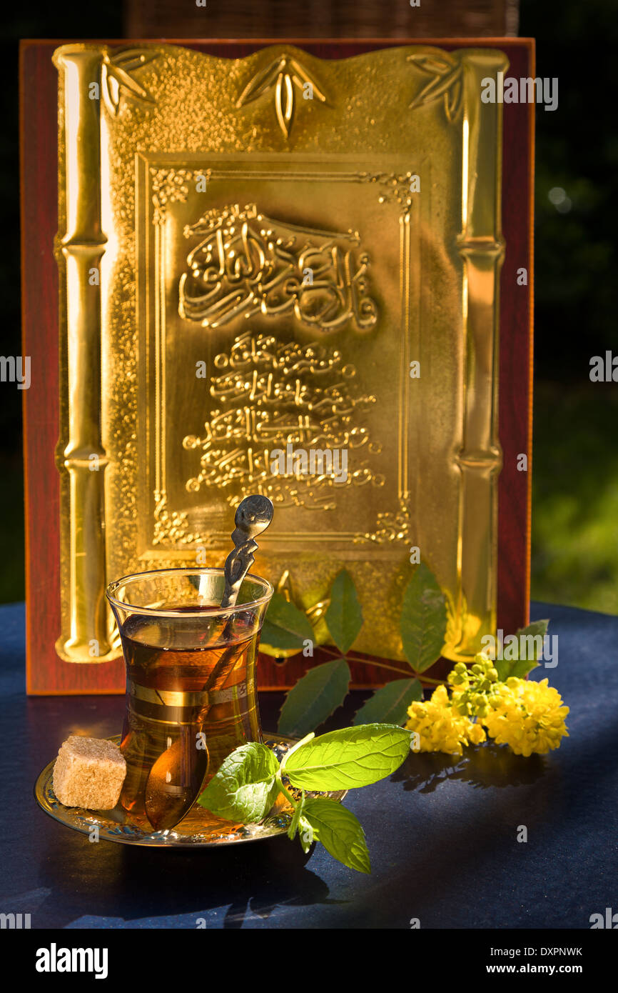 Traditional Arabian mint tea is very refreshing and tasty Stock Photo ...