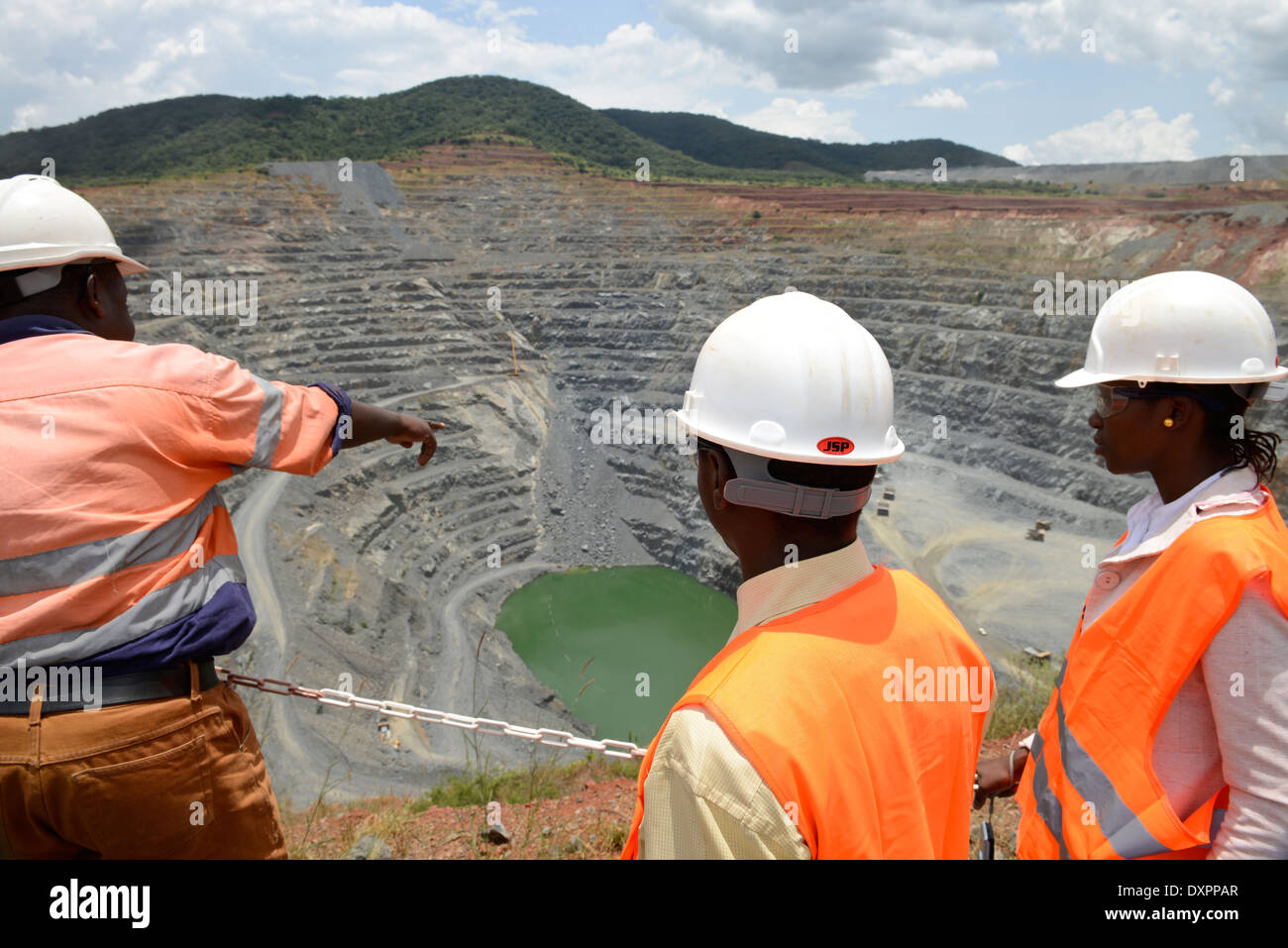 TANZANIA, town Geita, gold mining industry, open-cast goldmine of ...