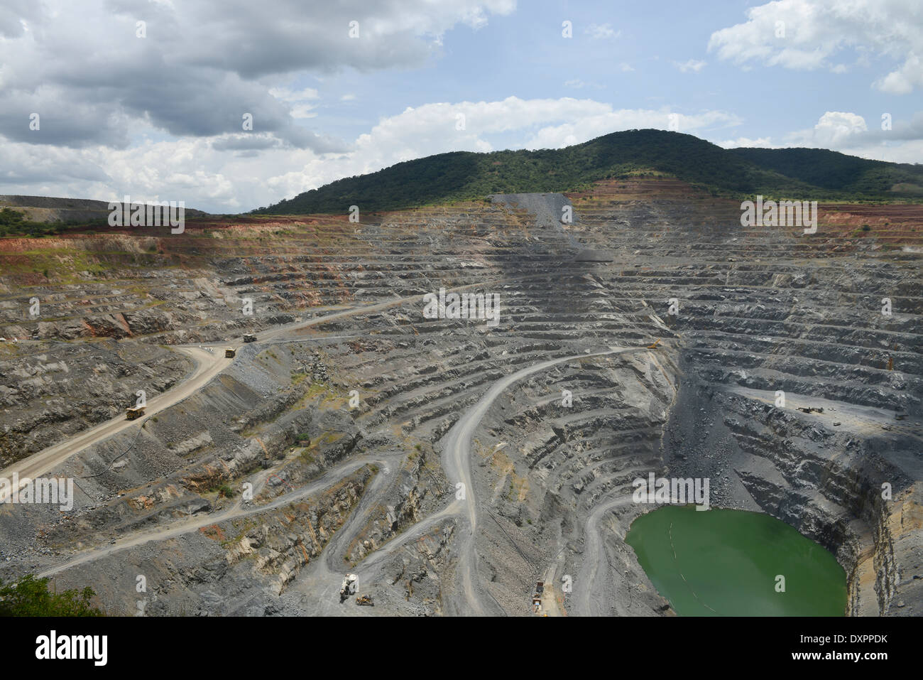 TANZANIA, town Geita, gold mining industry, open-cast goldmine of ...