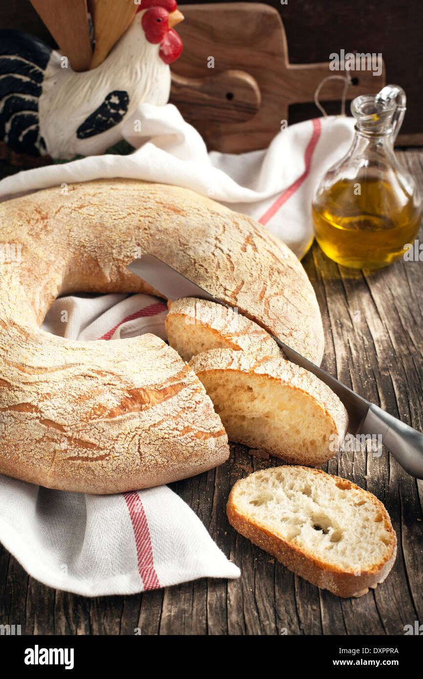 Italian round bread Stock Photo - Alamy