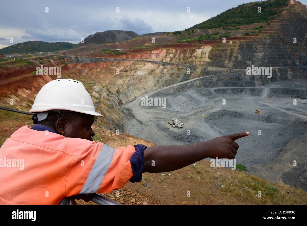 TANZANIA, town Geita, gold mining industry, open-cast goldmine of ...