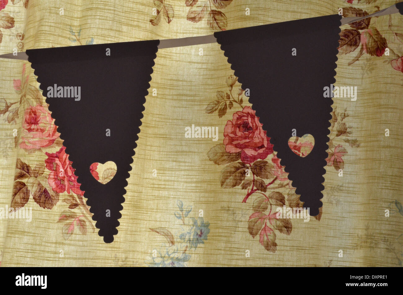Back lighted bunting at the wedding Stock Photo - Alamy