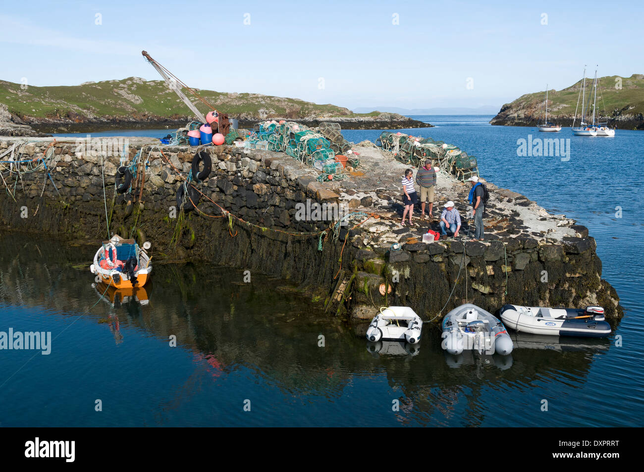 The harbour wall at Rodel (Roghadal), South Harris, Western Isles ...