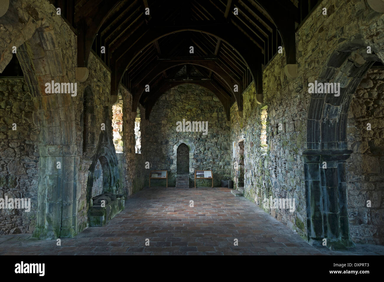Inside St Clement's Church (15th century) at Rodel (Roghadal), Harris ...