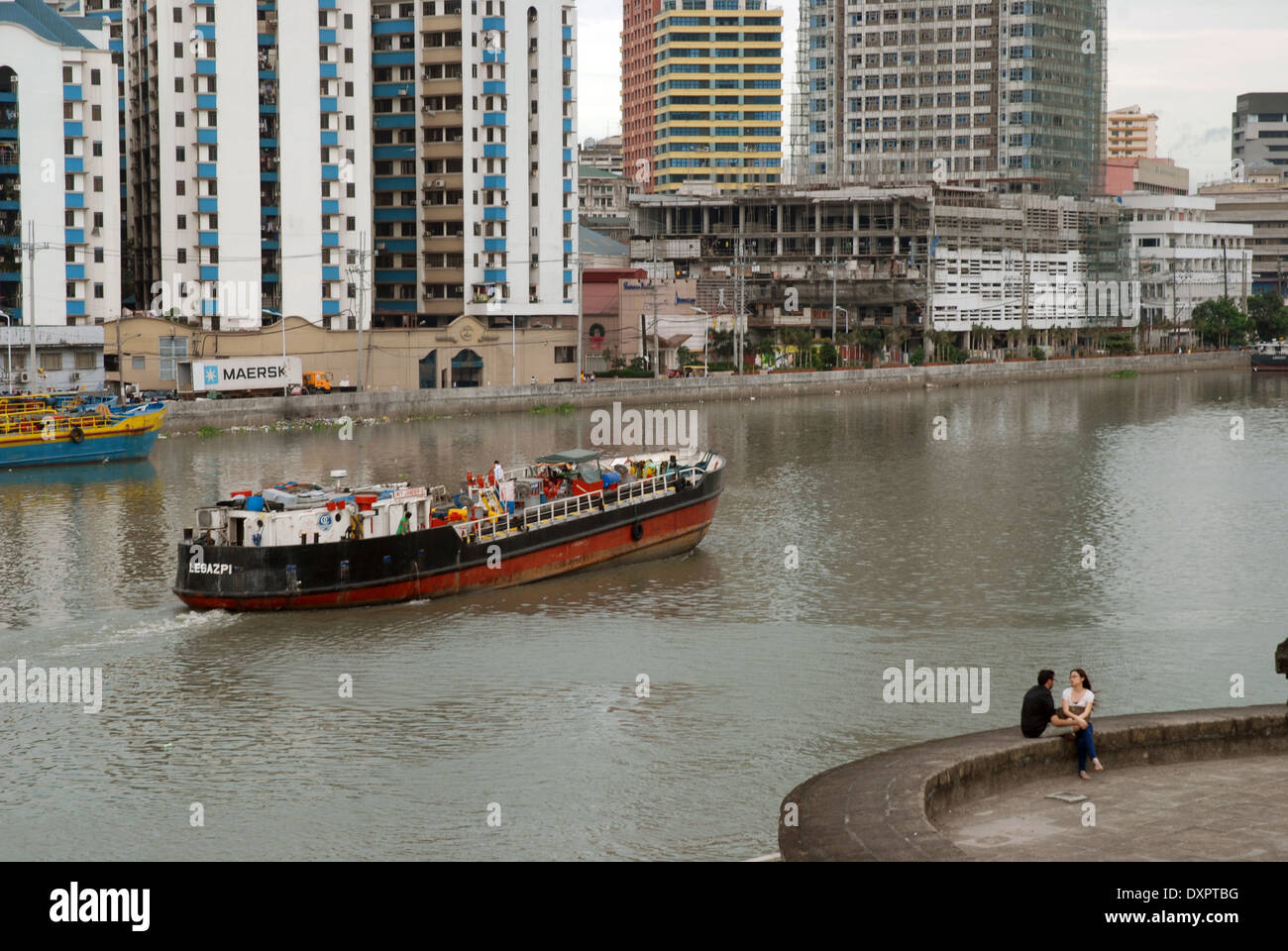 Cargo Boat, Manila, Phillippines Stock Photo - Alamy