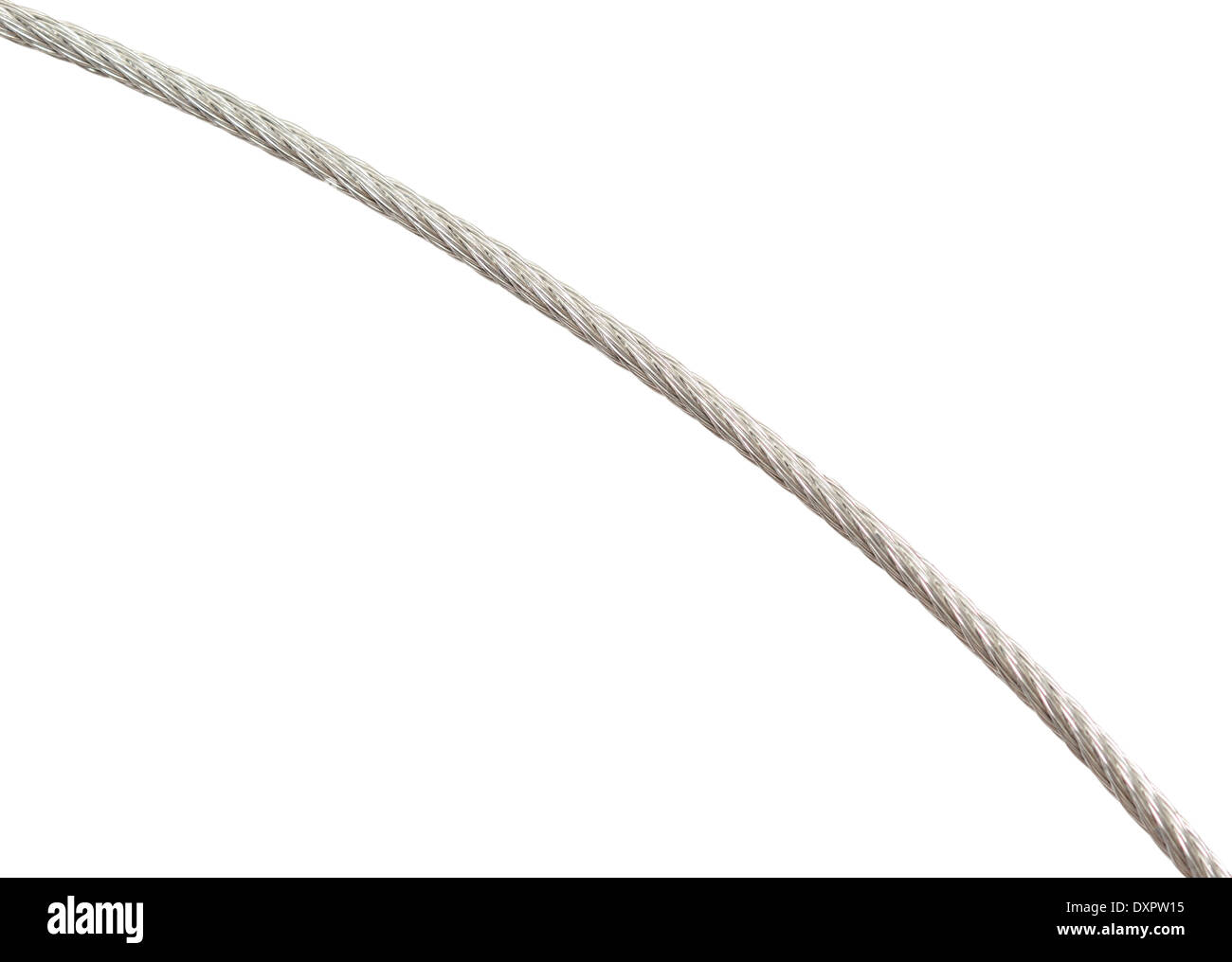 metallic rope on white background Stock Photo - Alamy