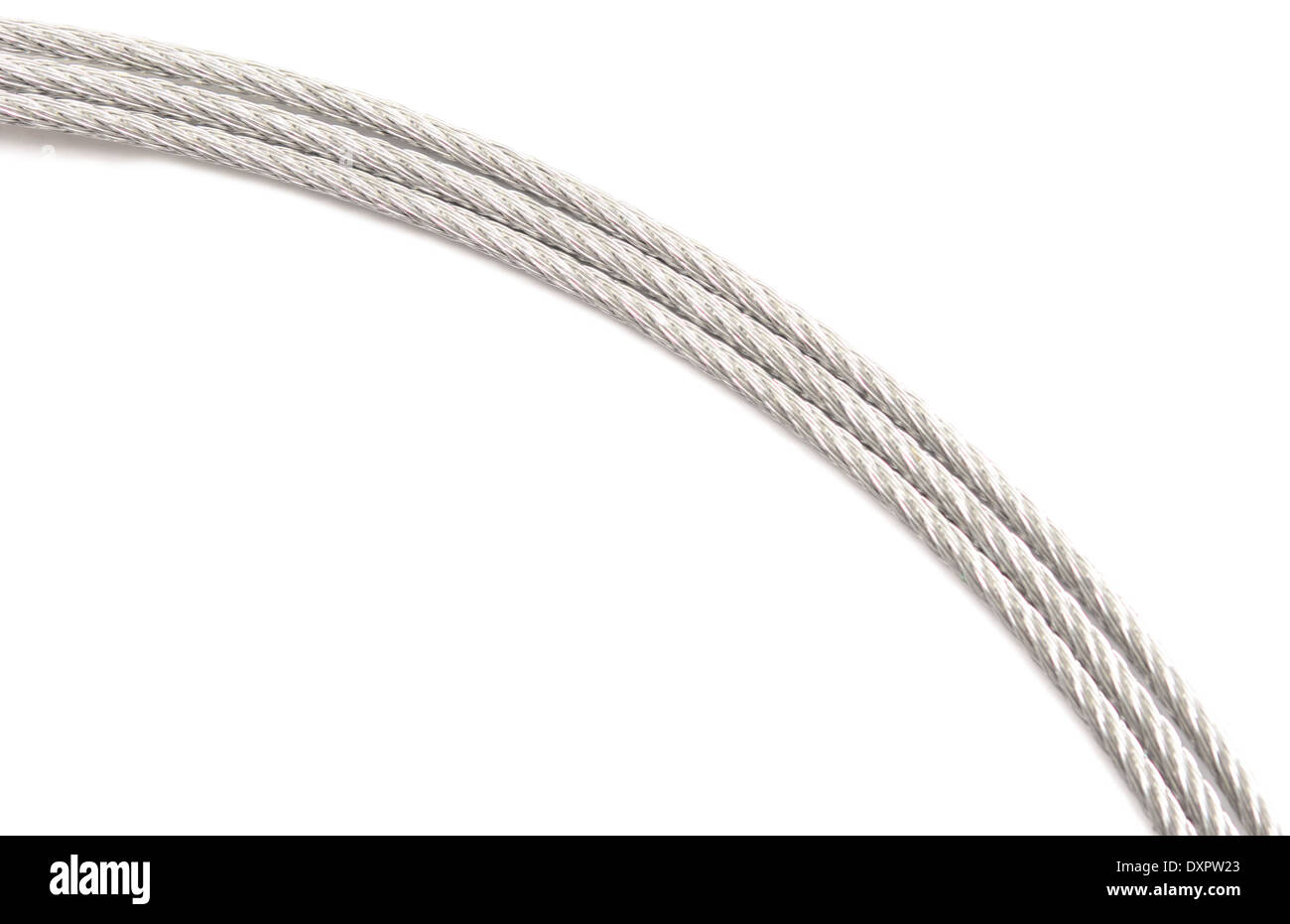 metallic rope on white background Stock Photo - Alamy