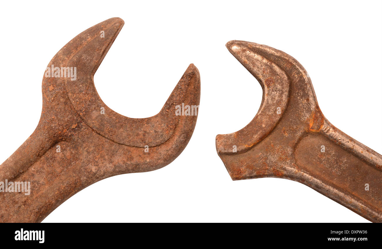 two rusty wrench isolated on white Stock Photo - Alamy