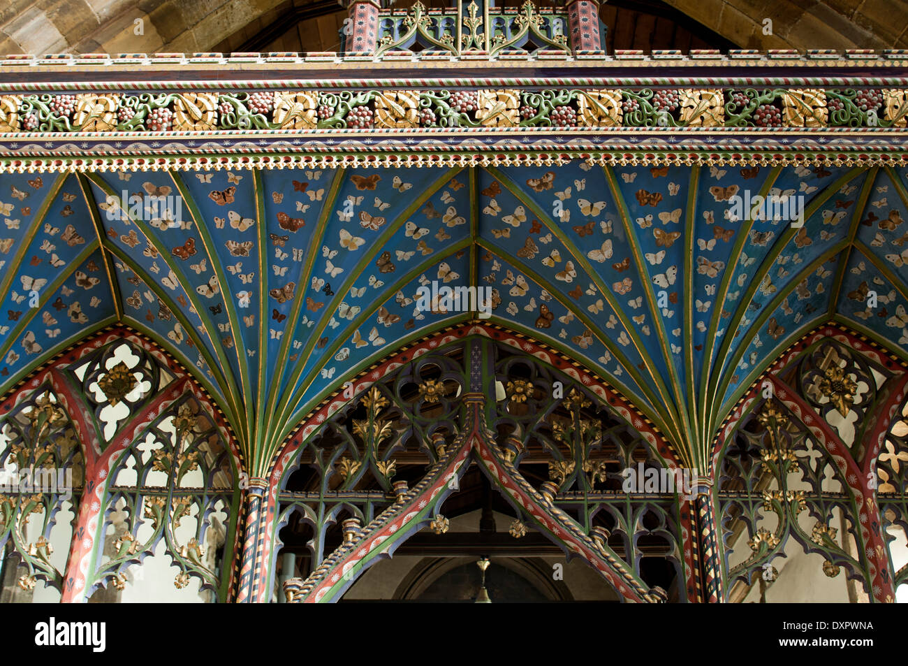 The Rood screen, All Saints Church, Earls Barton, Northamptonshire ...