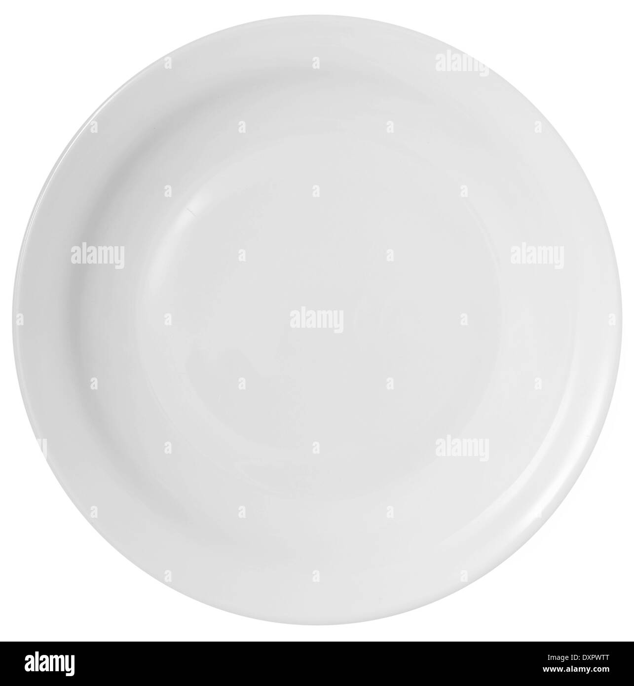 empty round plate isolated on white Stock Photo - Alamy