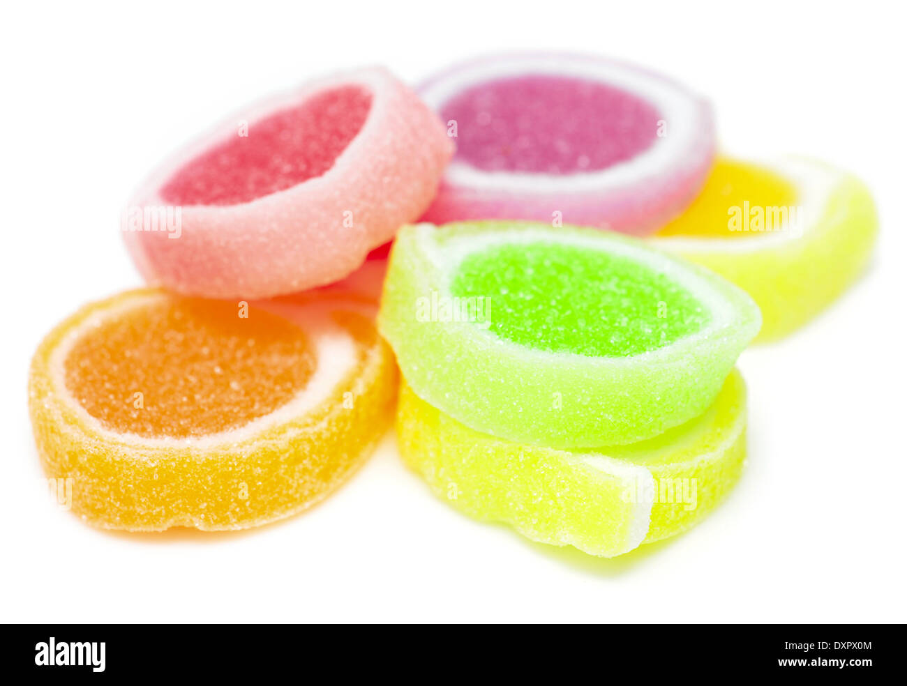 colorful jelly candies on white Stock Photo - Alamy
