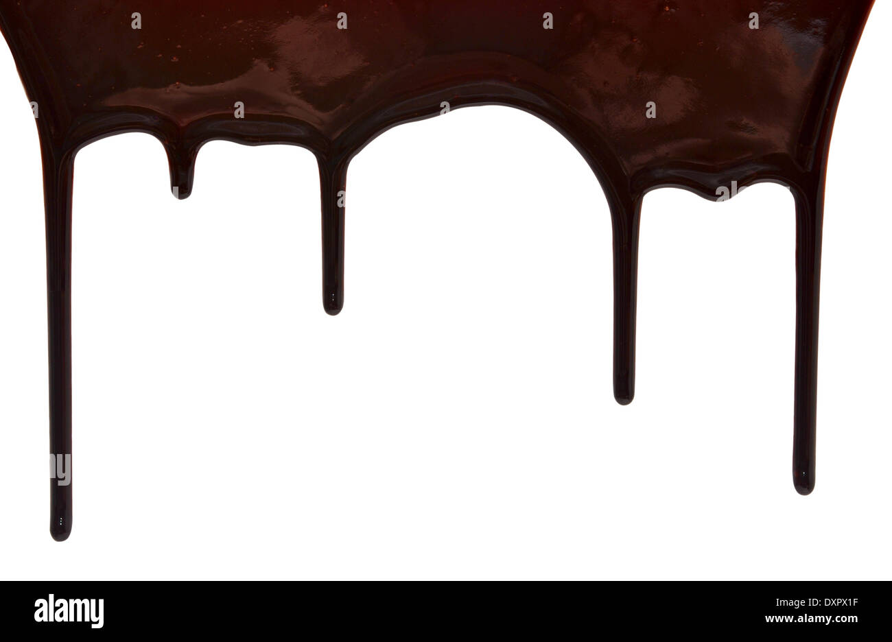 chocolate syrup on white background Stock Photo - Alamy