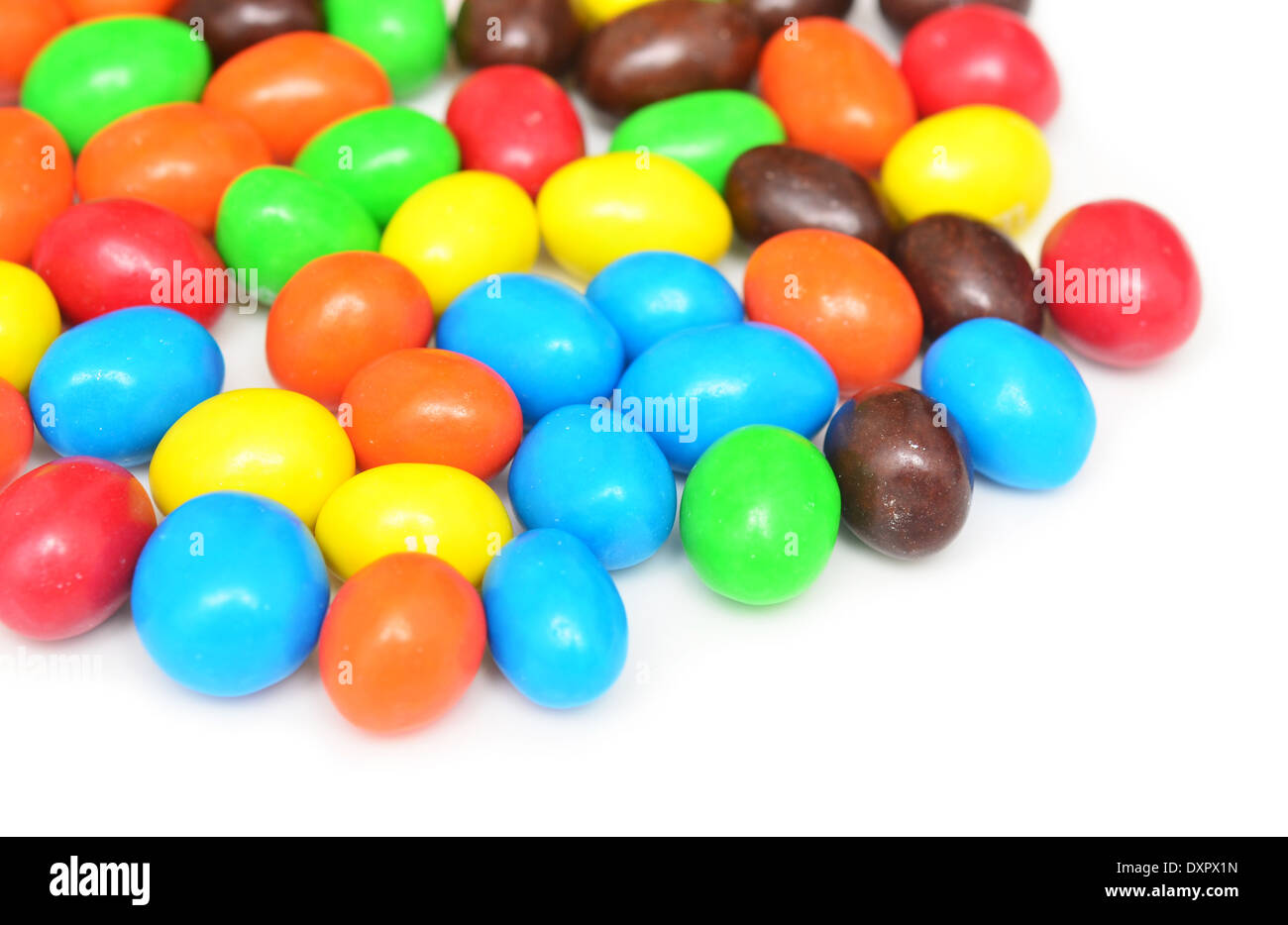 color candy beans on white Stock Photo - Alamy