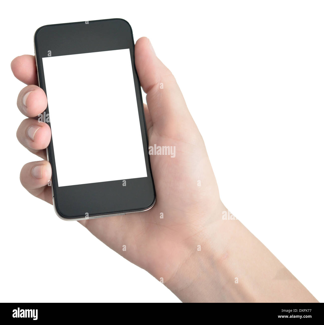 modern mobile phone on white background Stock Photo - Alamy