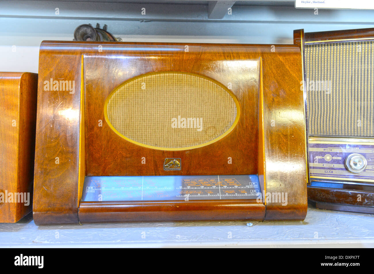 Antique Radios at the Hoswick Visitor Museum Shetland Scotland Stock ...