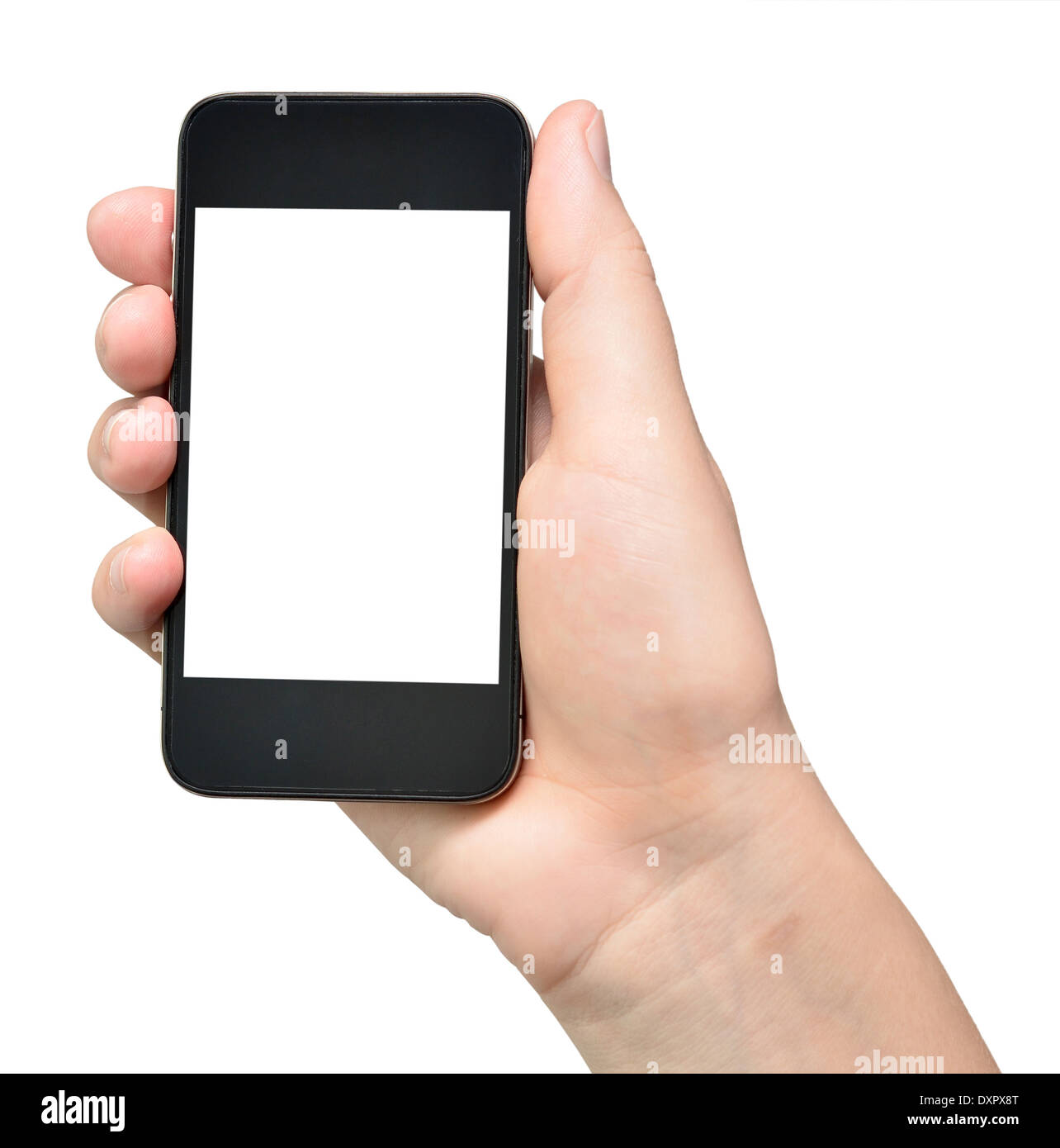 modern mobile phone on white background Stock Photo - Alamy