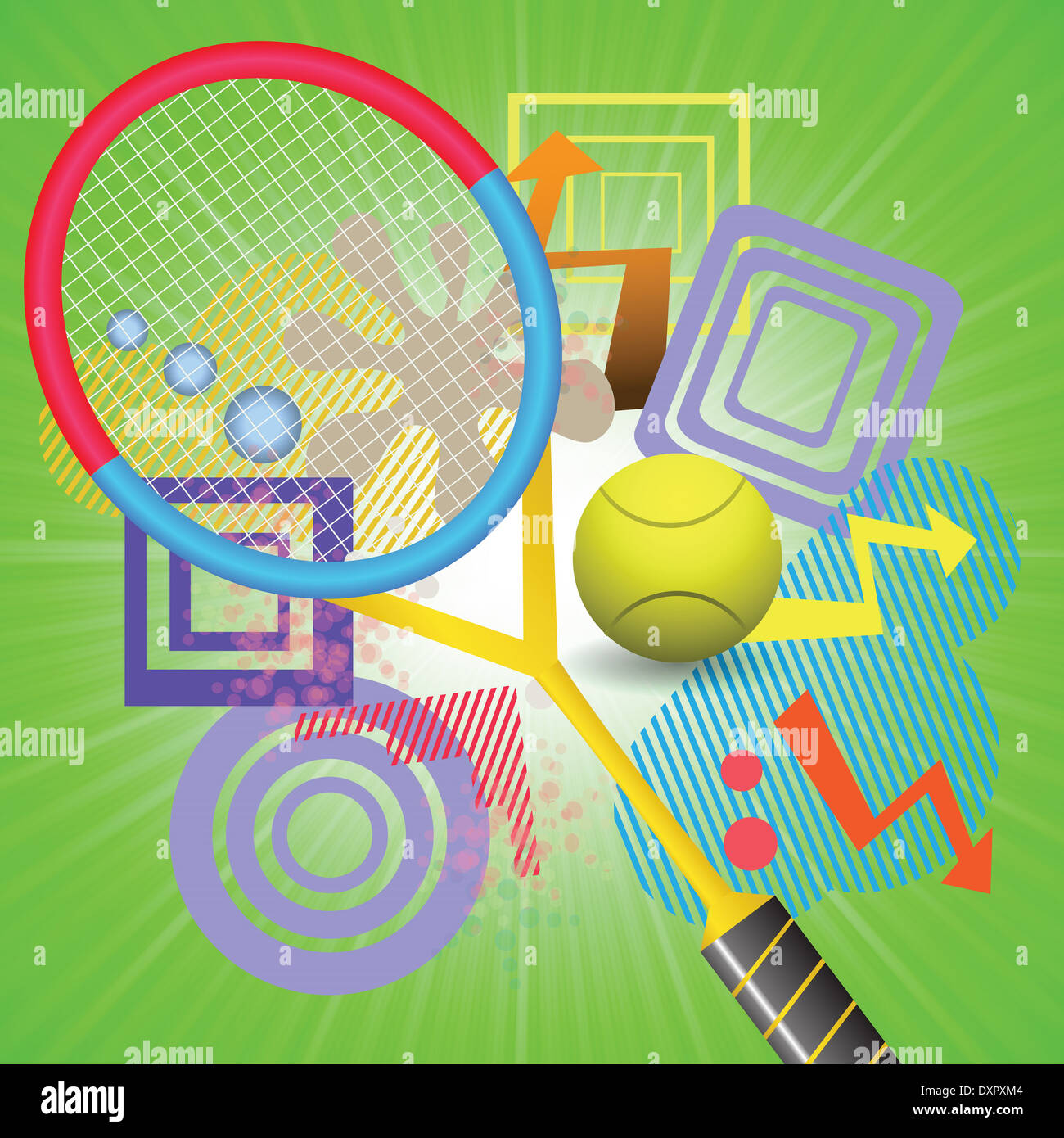 colorful illustration with tennis background for your design Stock ...
