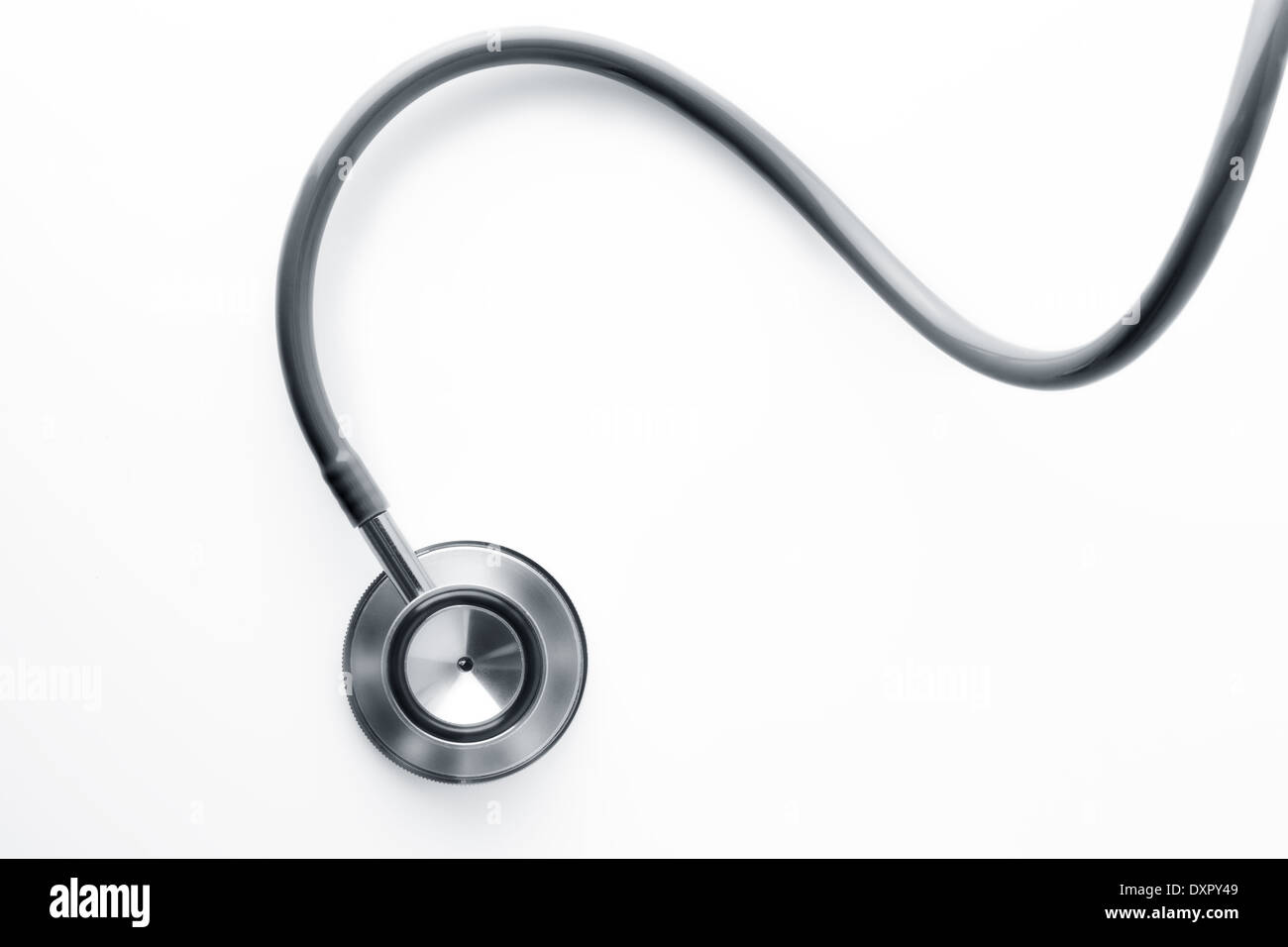 Close up view of grey stethoscope on white back Stock Photo - Alamy