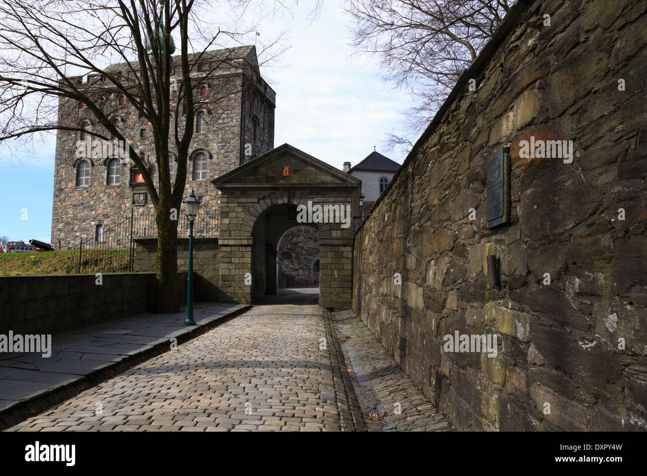 Entrance to Bergenhus festning in Bergen city, Norway Stock Photo - Alamy