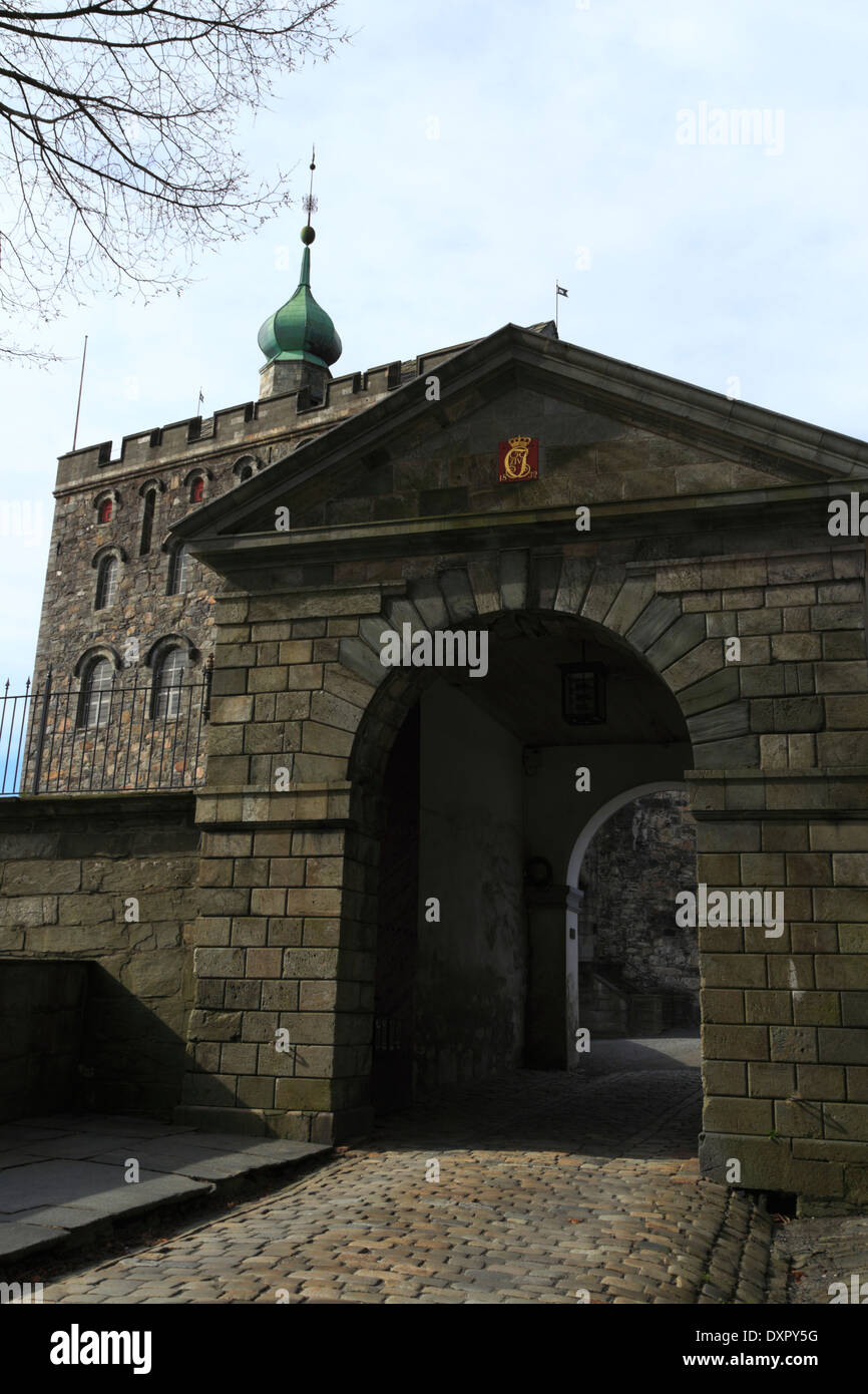 Entrance to Bergenhus festning in Bergen city, Norway Stock Photo - Alamy