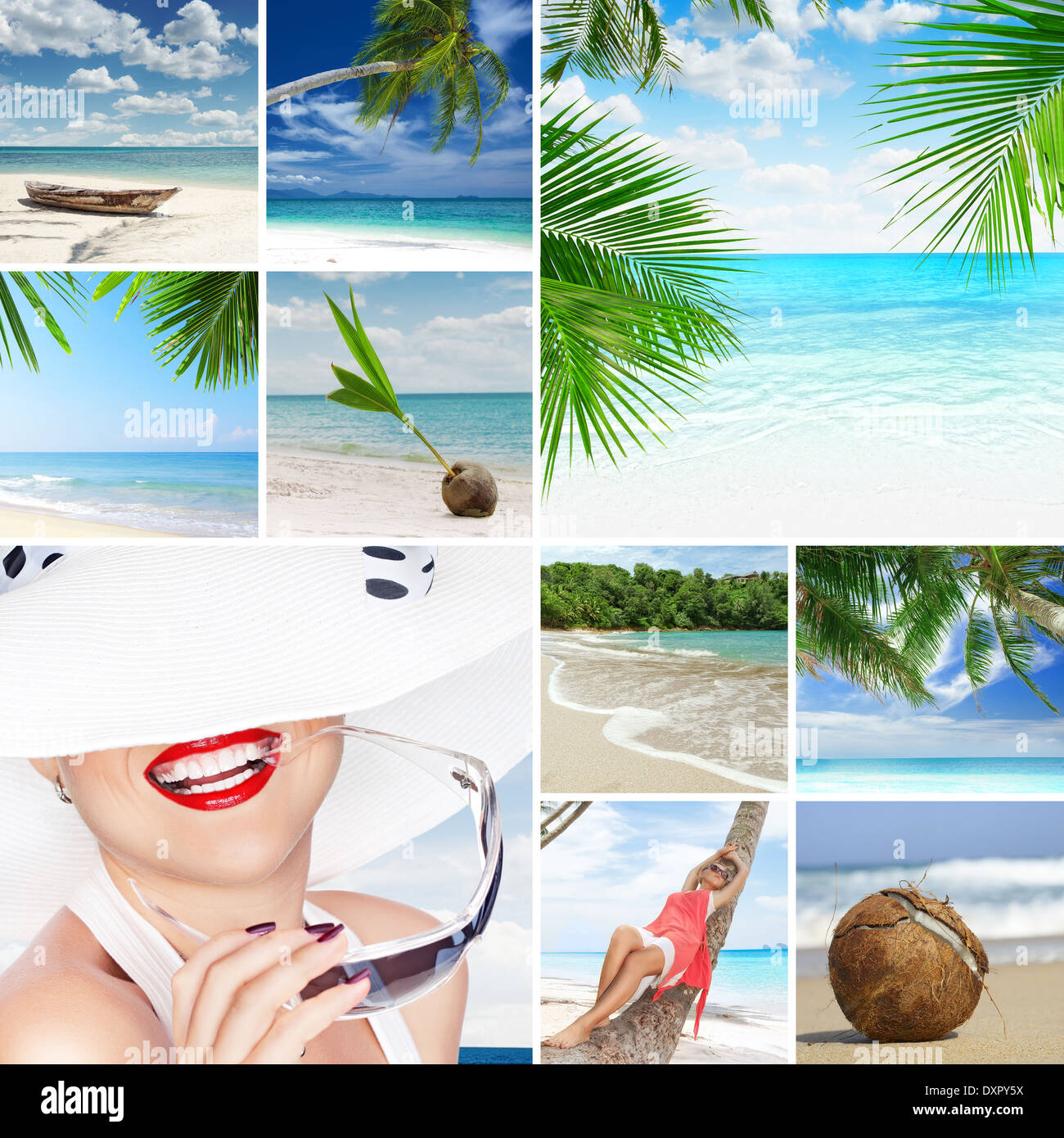 summer beach theme collage composed of a few images Stock Photo - Alamy
