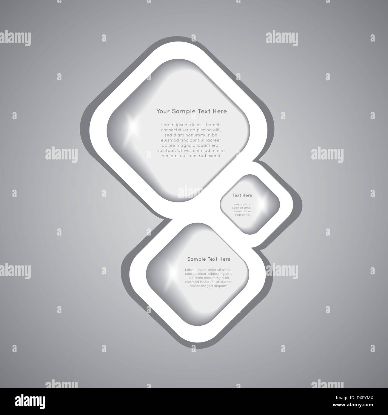 Gray speech bubble with text Stock Photo - Alamy