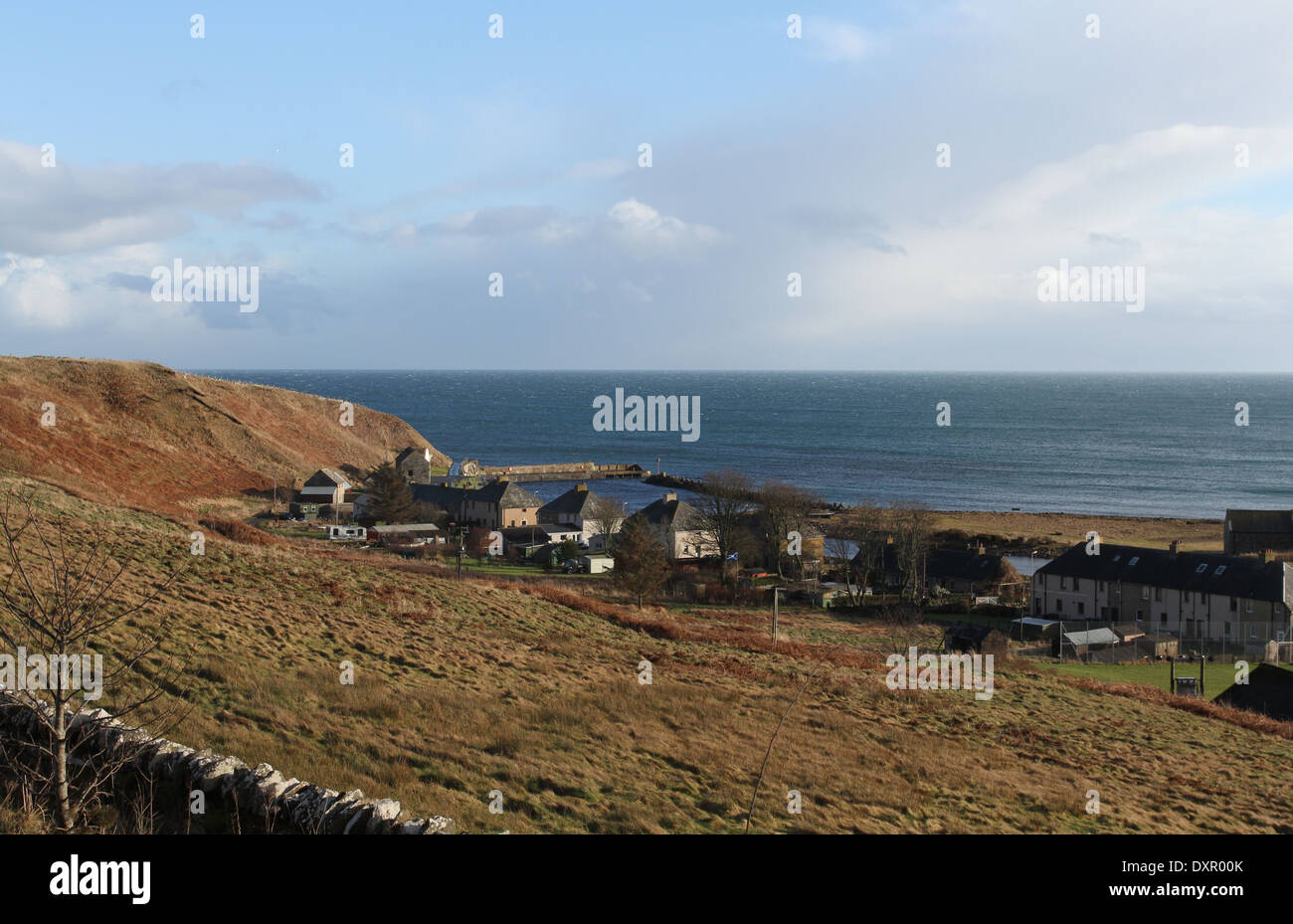 Elevated view of Dunbeath harbour Scotland March 2014 Stock Photo - Alamy
