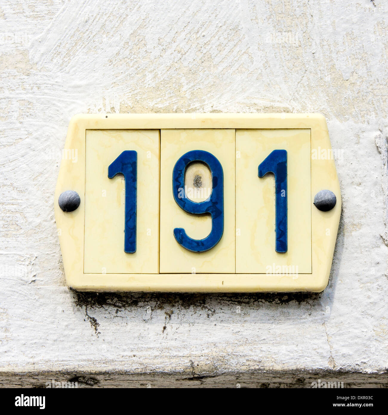 House number one hundred and ninety one made out of plastic Stock Photo ...