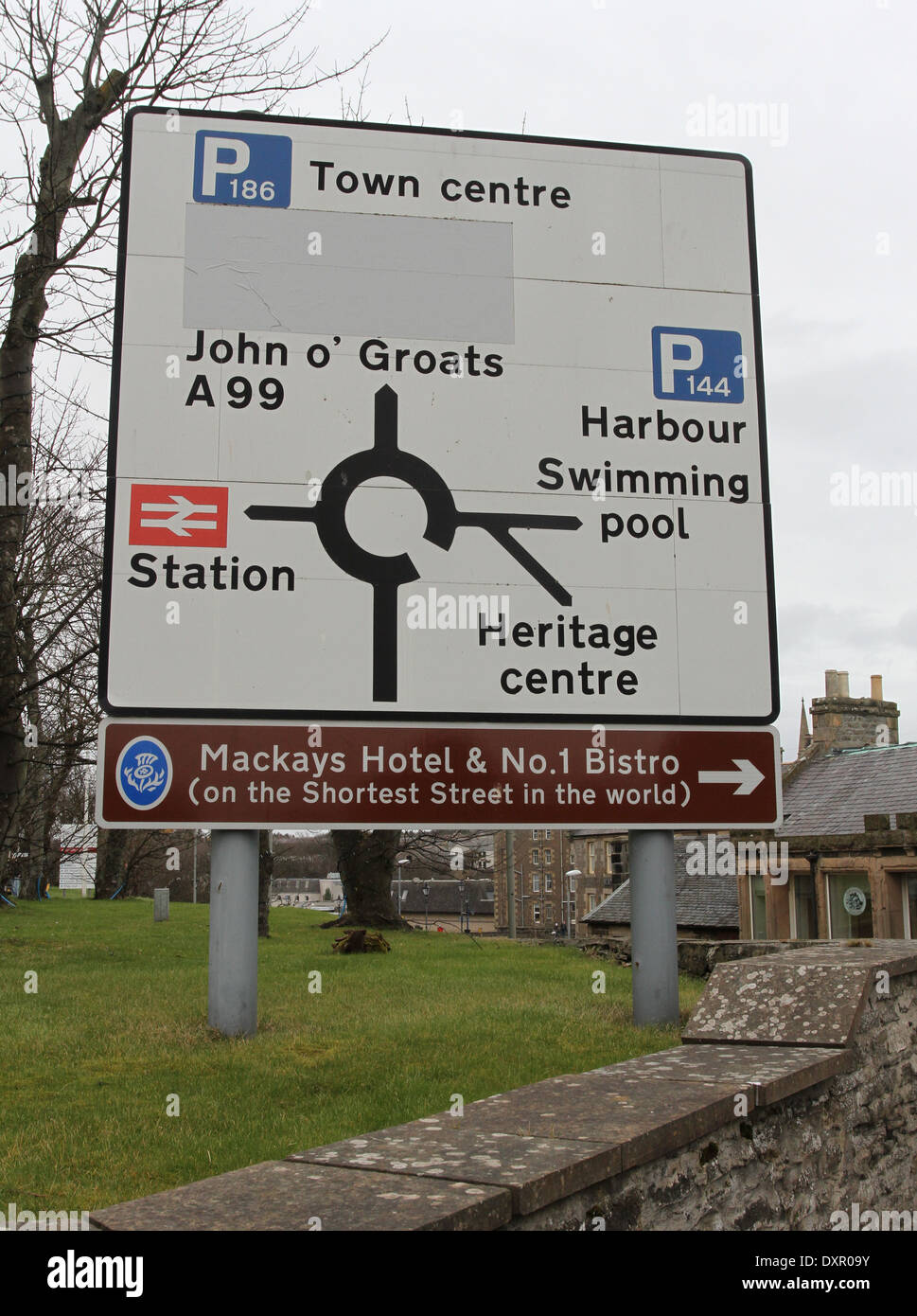 Sign for shortest street in the world Wick Scotland March 2014 Stock ...