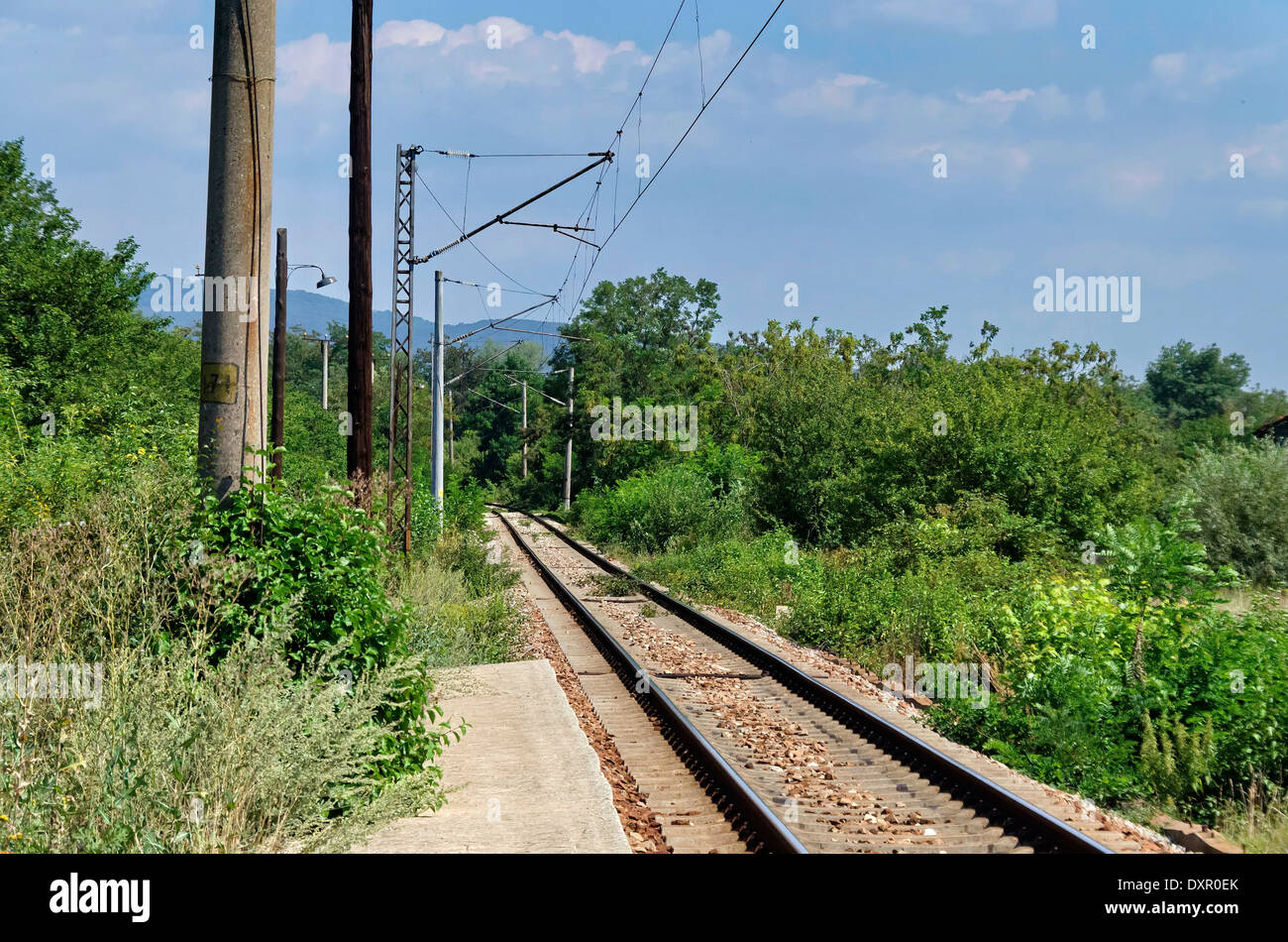 Railway in country land Stock Photo - Alamy