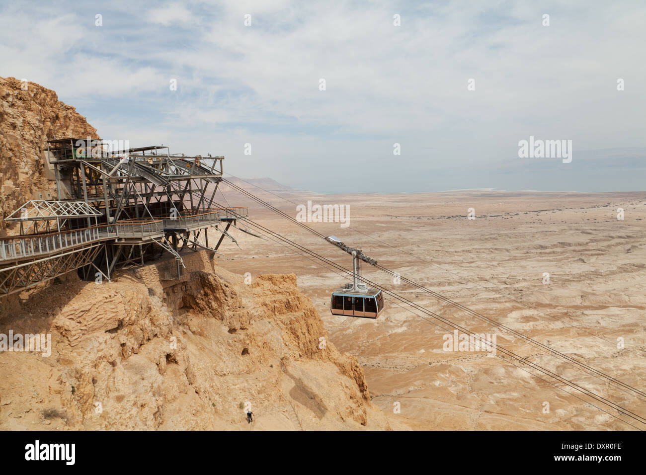 Cableway ascends to Masada, Southern District, Israel Stock Photo - Alamy