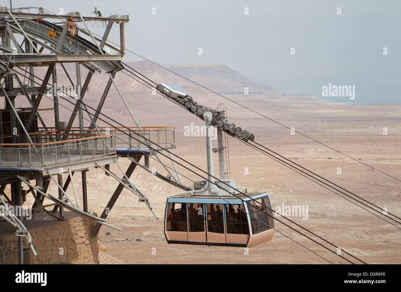 Cableway ascends to Masada, Southern District, Israel Stock Photo - Alamy