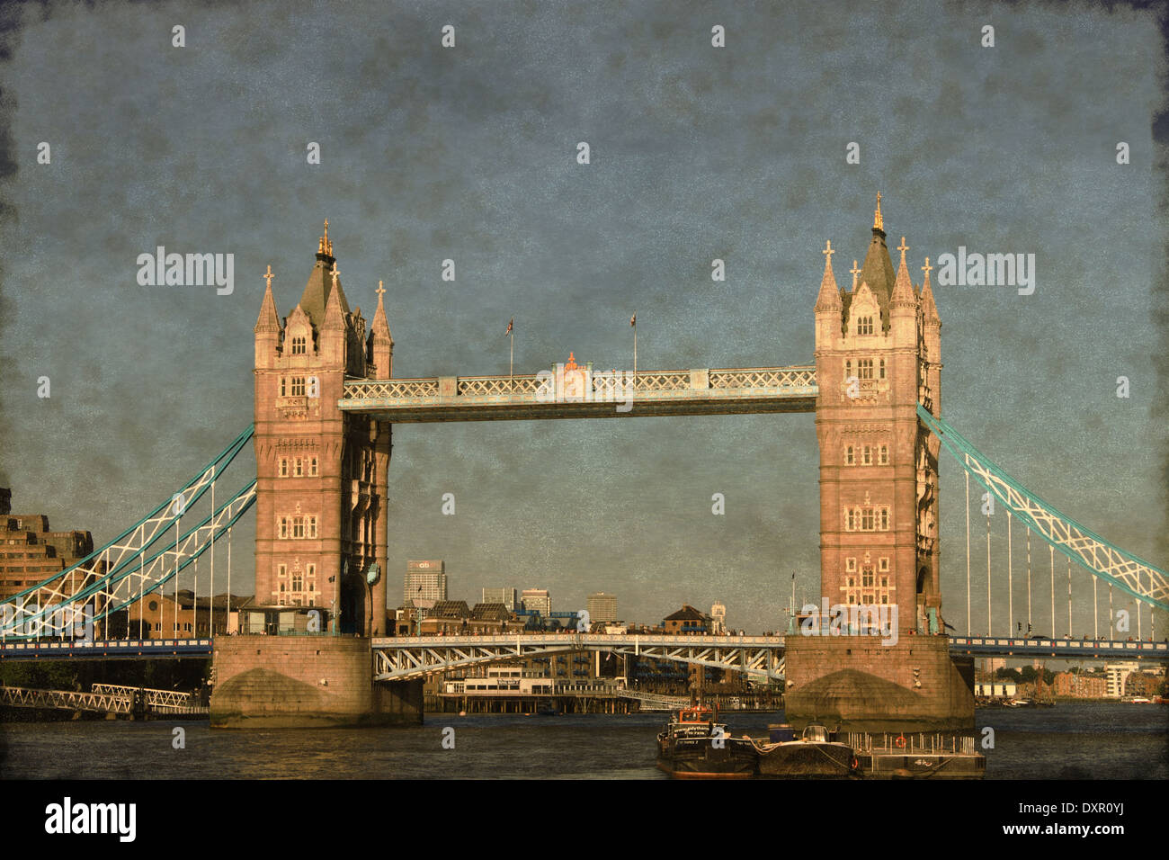 Vintage image of the tower bridge in london hi-res stock photography ...