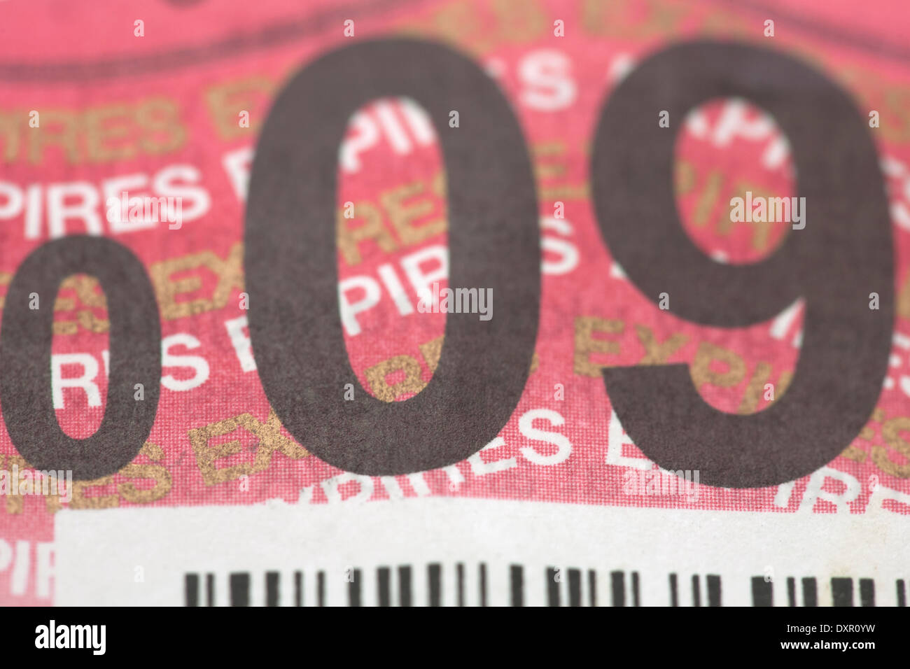 Vehicle tax disc Stock Photo - Alamy