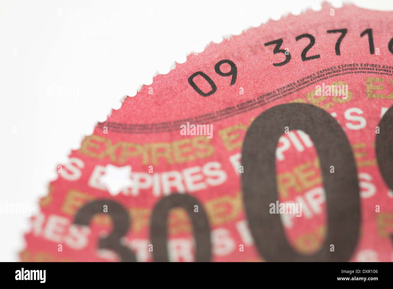 Vehicle tax disc Stock Photo - Alamy