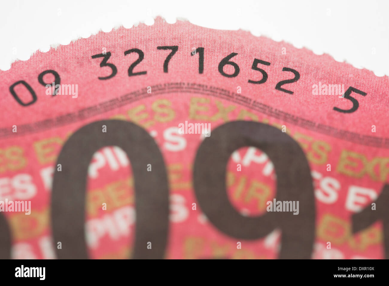 Vehicle tax disc Stock Photo - Alamy