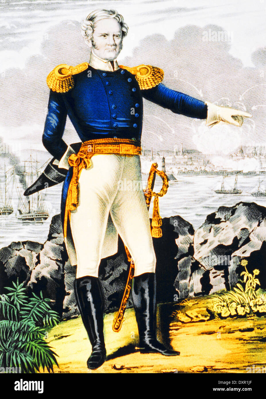 Vintage portrait of Winfield Scott Stock Photo - Alamy