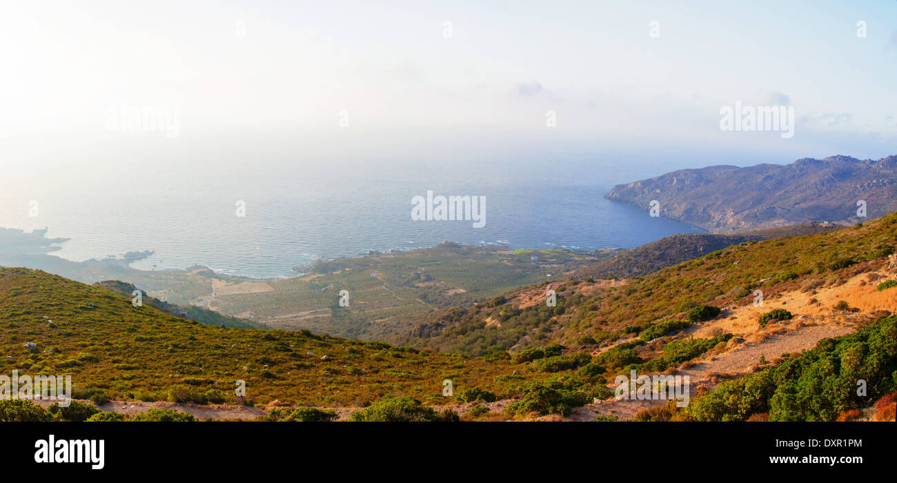Wide view of a Cretan landscape, island of Crete, Greece Stock Photo ...