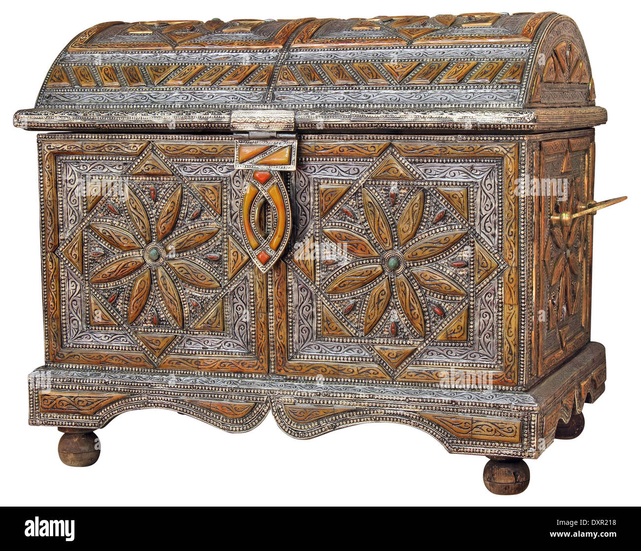 Traditional handmade Moroccan chest isolated on white background Stock ...