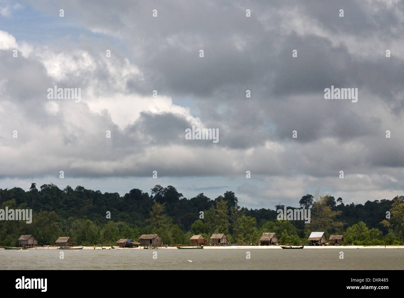 Huts in the Ream National Park. Situated 13km east of Sihanoukville ...