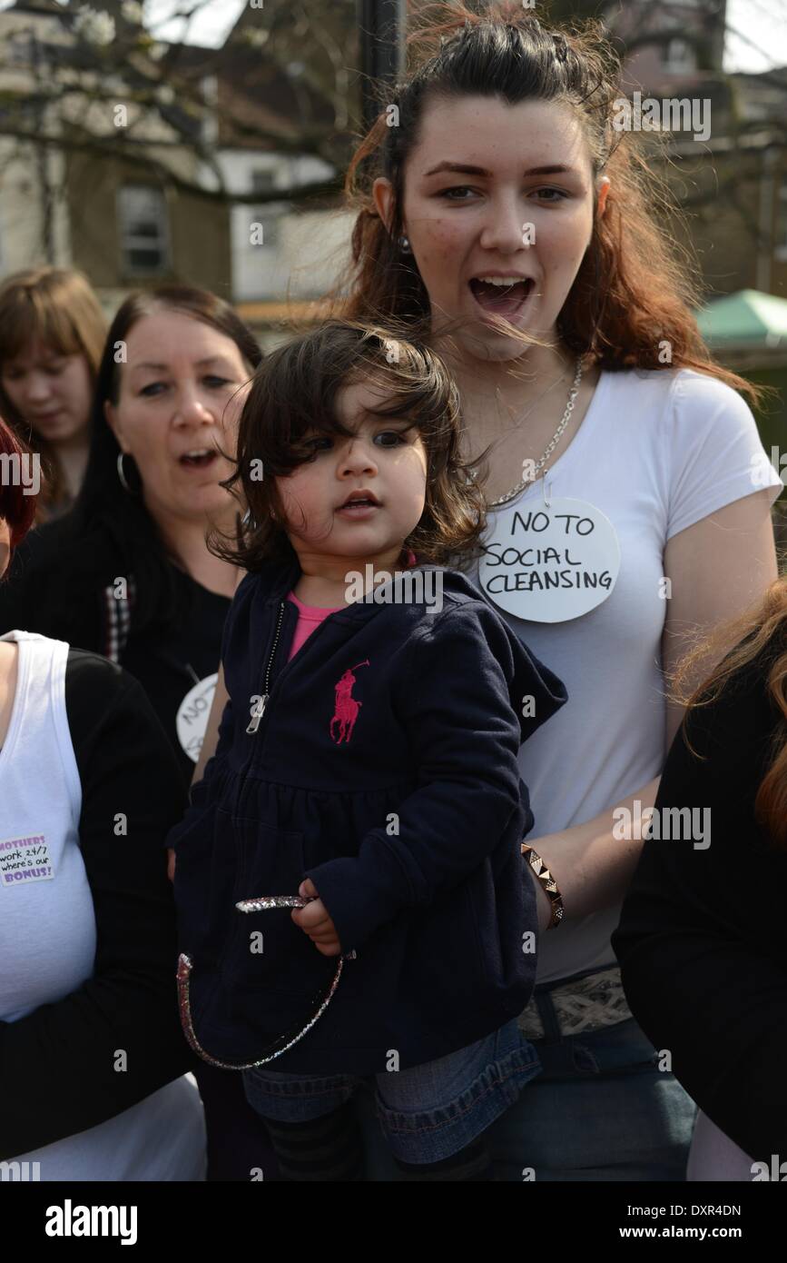 London England, 29th March 2014 : A group of Mother and community march ...