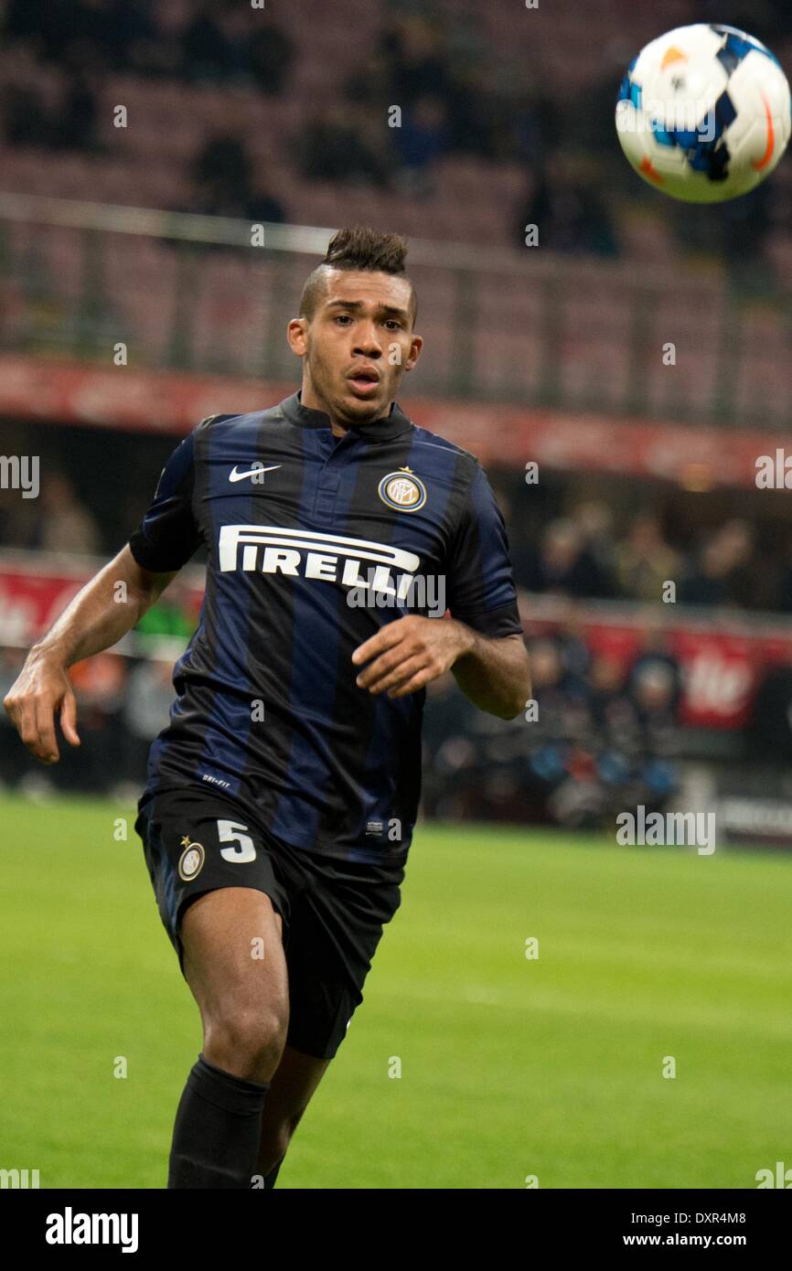 Milan, Italy. 27th Mar, 2014. Juan Jesus (Inter) Football/Soccer ...