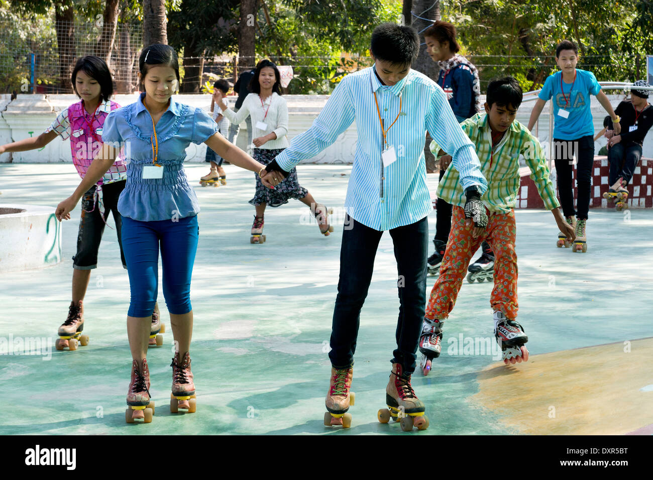 Myanmar, Bago, Skating rink Stock Photo - Alamy