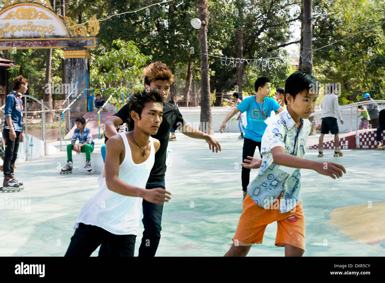 Myanmar, Bago, Skating rink Stock Photo - Alamy