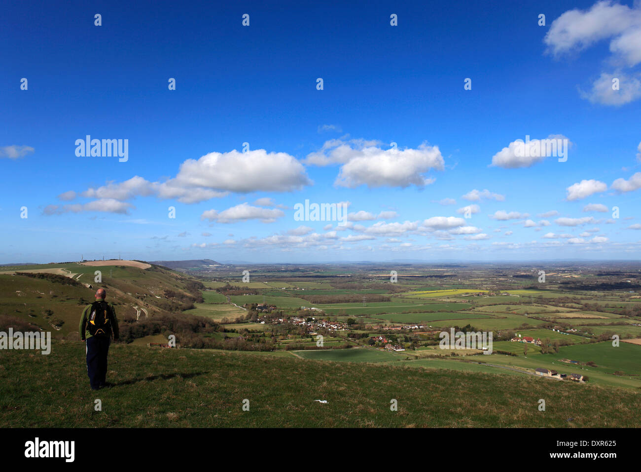 Ditchling Beacon beauty spot, South Downs National Park, Sussex County ...