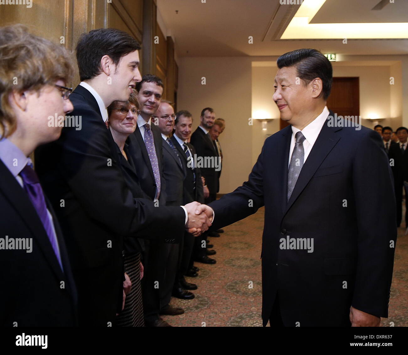 Berlin, Germany. 29th Mar, 2014. Chinese President Xi Jinping (R) meets ...