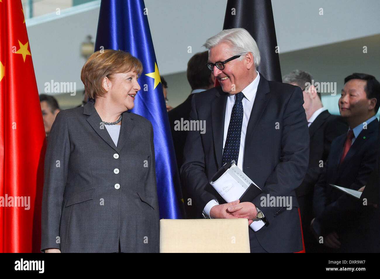 German Chancellor Angela Merkel and Frank Walter Steinmeier in the ...