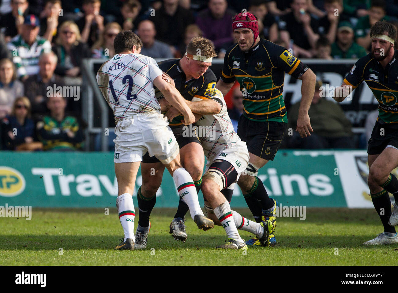 Northampton, UK. 29th Mar, 2014. Alex WALLER of Northampton Saints is ...