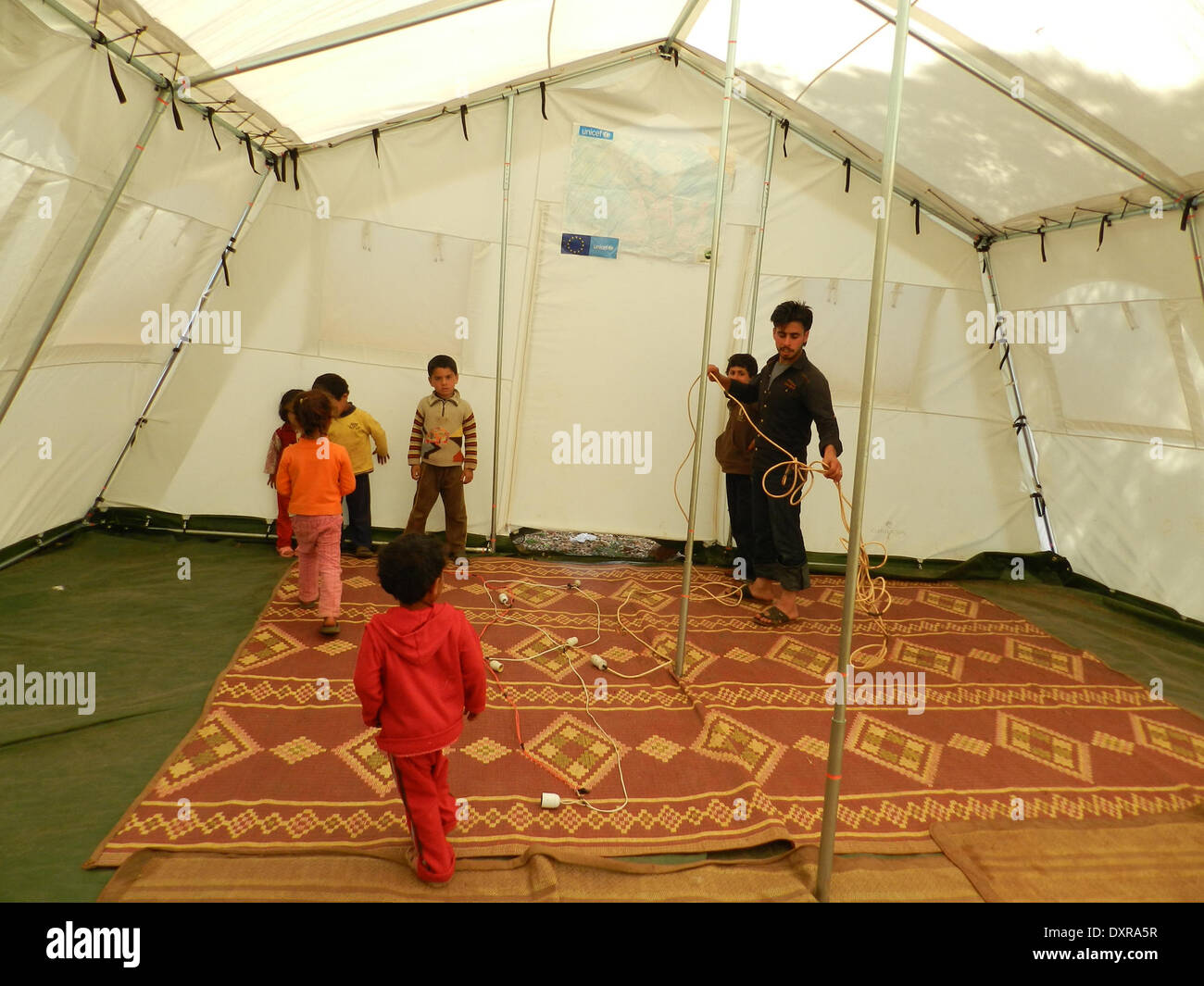 Beirut. 29th Mar, 2014. Syrian children play in a refugee camp in Bekaa ...