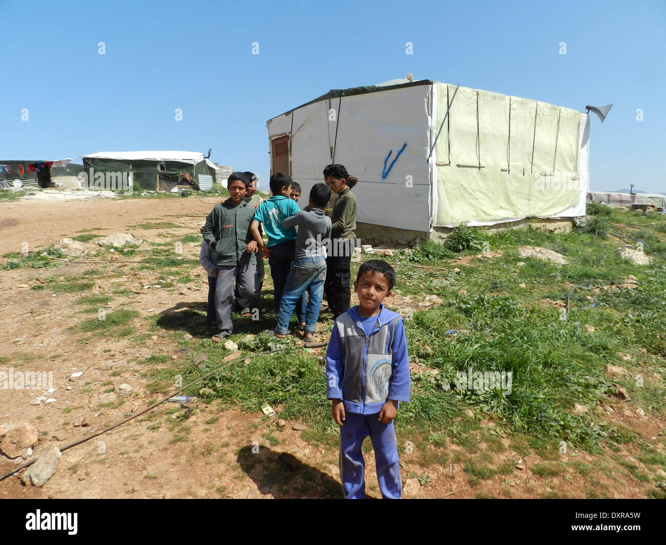 Beirut. 29th Mar, 2014. Syrian children play in a refugee camp in Bekaa ...